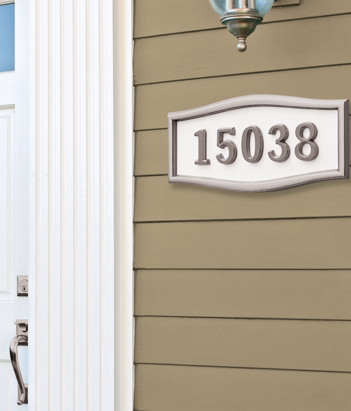 HouseMark Address Plaque with Brass Accents