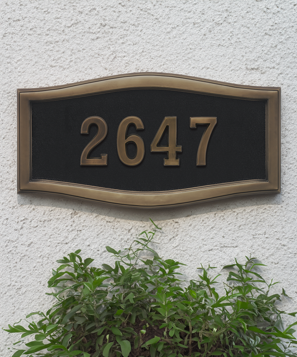 HouseMark Address Plaque with Brass Accents