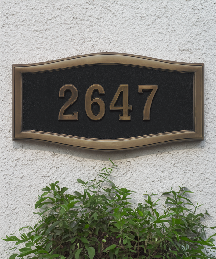 HouseMark Address Plaque with Brass Accents